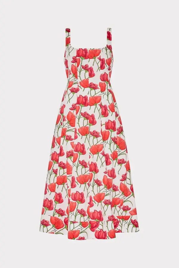 open lace back dress Milly Satin Ladder Trim Waist Midi Dress (Pink) | Love Cherish
