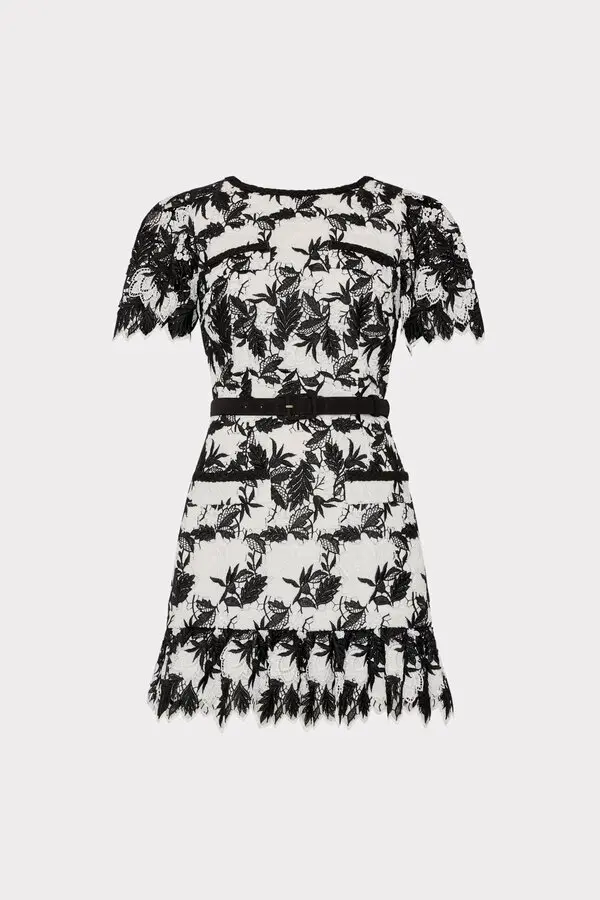 Milly Paola Two Tone Lace Mini Dress In Black/White - 80% Off | Editorialist
