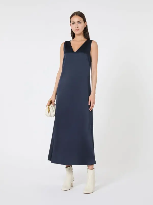 chinese dress ladies Max Mara Pure Silk V Neck Maxi Dress - M main image 1