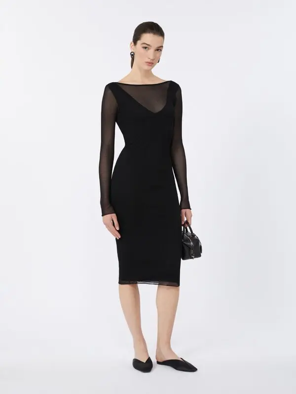 Max Mara Midi Dress In Mesh Jersey