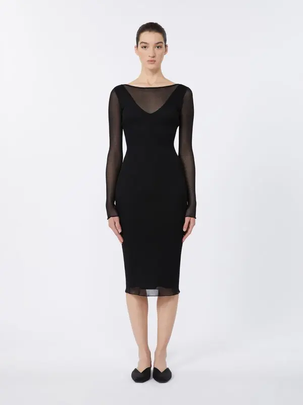 Max Mara Midi Dress In Mesh Jersey
