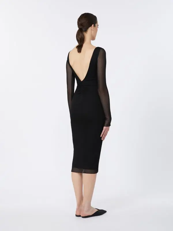 Max Mara Midi Dress In Mesh Jersey