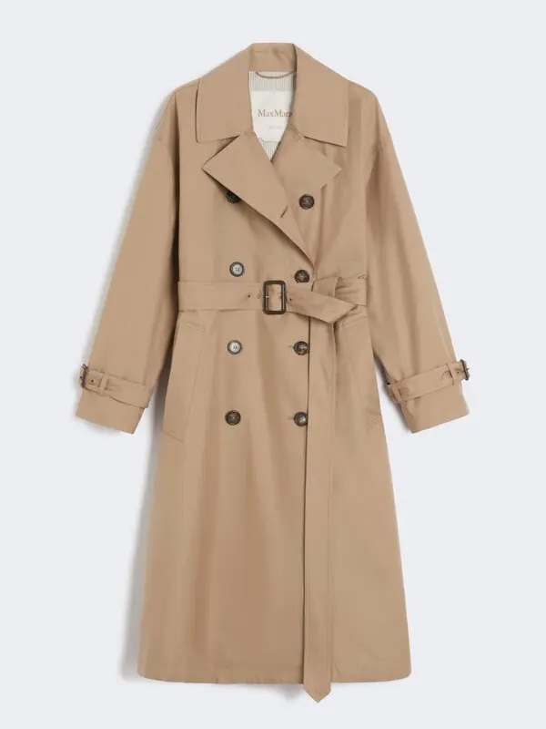 max mara - Long Water-Repellent Cotton Twill Trench Coat