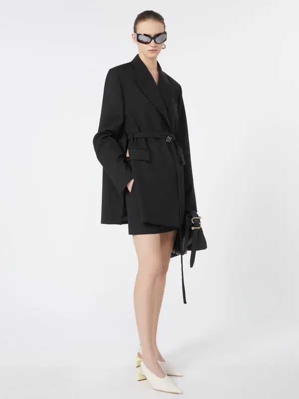 Max Mara Long Wool Blazer - Black