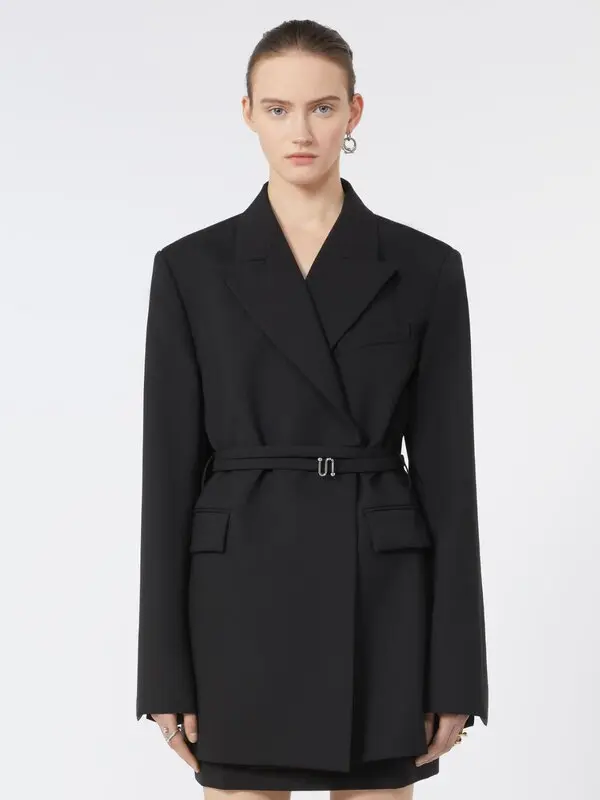 Max Mara Long Wool Blazer - Black