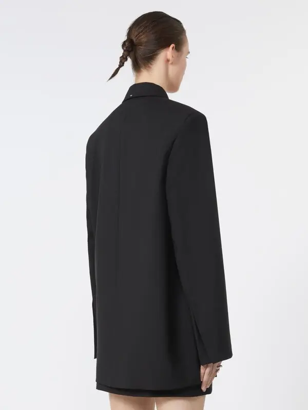 Max Mara Long Wool Blazer - Black