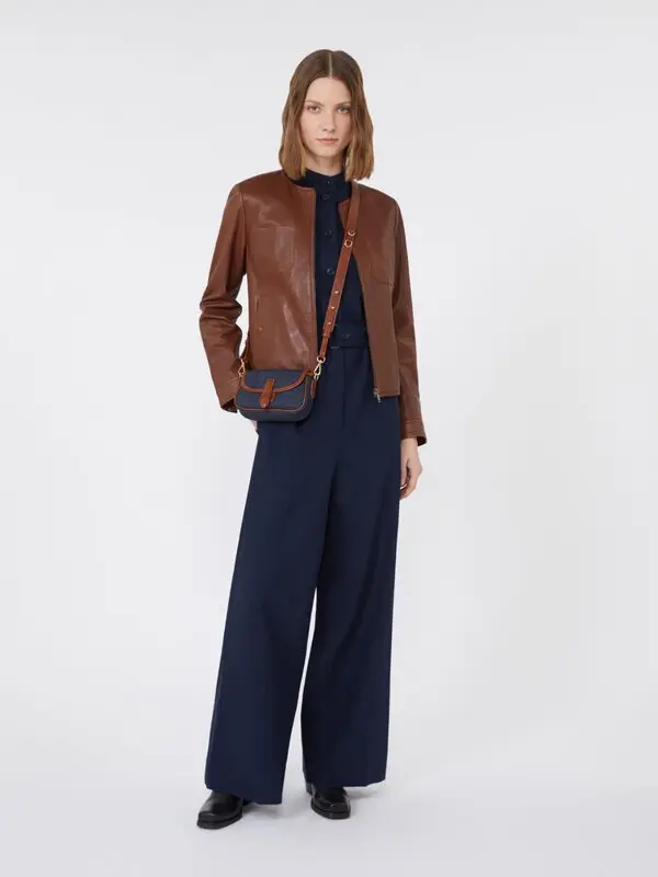 Max Mara Short Nappa Leather Jacket