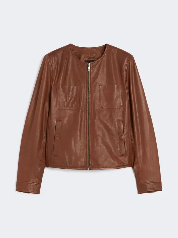 Max Mara Short Nappa Leather Jacket
