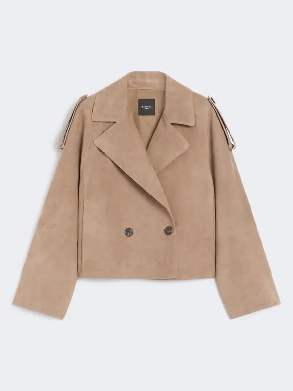 Max Mara Short Suede Trench Coat