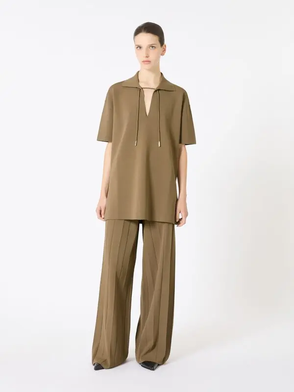 Max Mara Viscose Crêpe Wide Leg Trousers