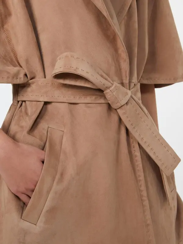 Max Mara Suede Belted Cape