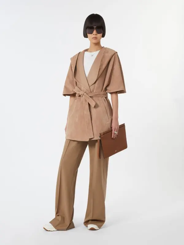 Max Mara Suede Belted Cape