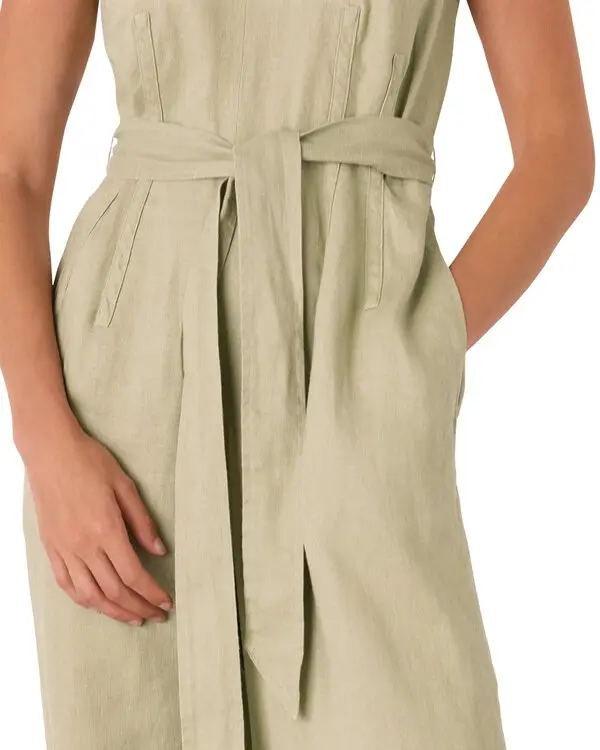 Whistles Belted Seamed Linen Jumpsuit - Neutral