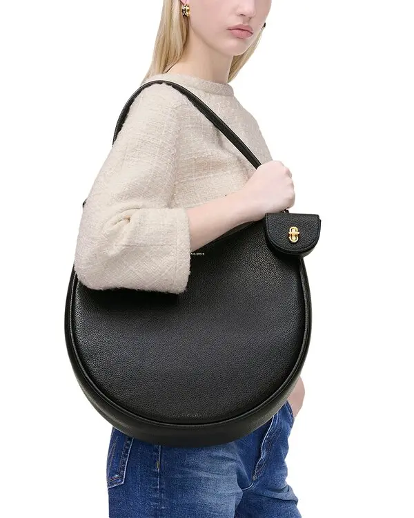 Marc Jacobs Large Leather Hobo Bag - Black