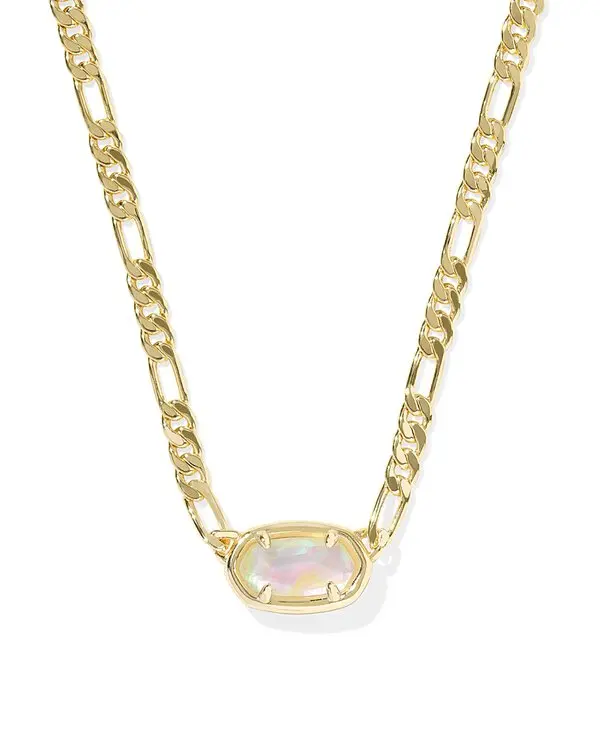 Kendra Scott Elisa Figaro Chain Short Pendant Necklace - White/gold