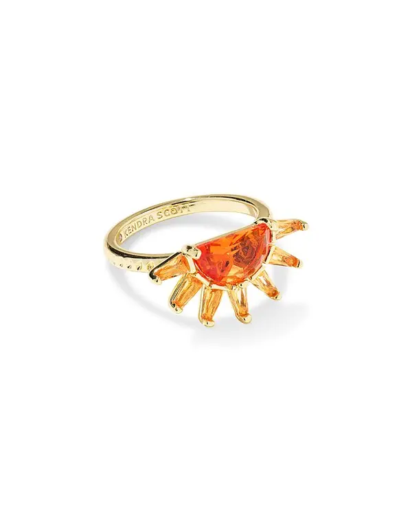 Kendra Scott Samantha Sun Band Ring - Orange/gold