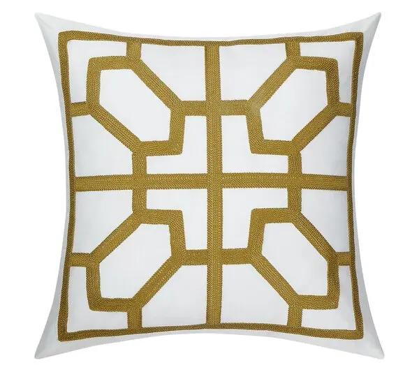 Dee Ocleppo Crewel Embroidered Pillow - One-color