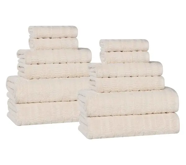 SUPERIOR Mile Cotton Blend Solid 12-piece Towel Set - One-color