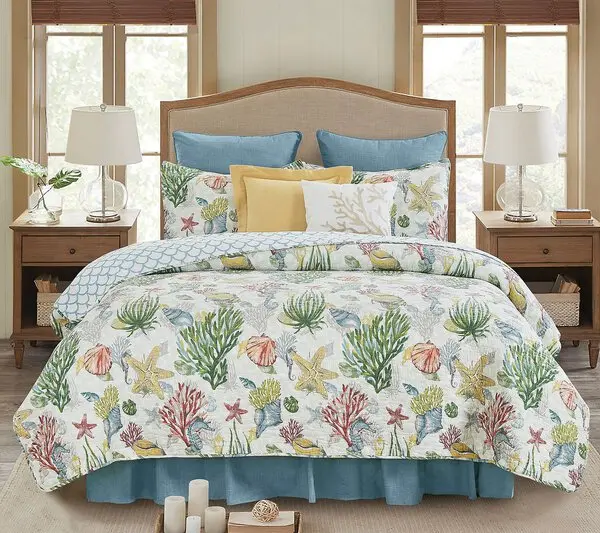 C&F HOME Shellwood Sound Twin Quilt Set - One-color