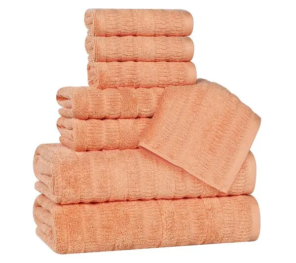 SUPERIOR Mika Cotton Blend Solid 8-piece Towel Et - One-color