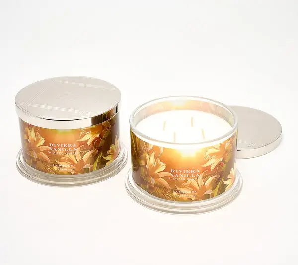 HOMEWORX BY SLATKIN + CO. As Is S/2 18ozriviera Candles - One-color