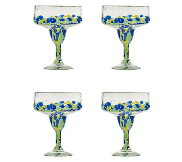 10 STRAWBERRY STREET Set Of 4 Mazatlan Mexican Margarita Glass - One-color