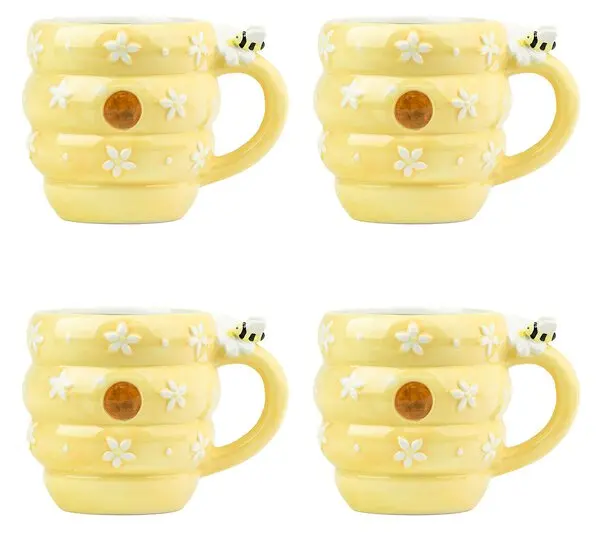 10 STRAWBERRY STREET Set Of 4 Figural Mugs - One-color