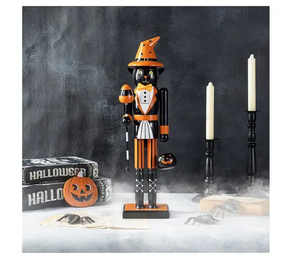 GLITZHOME 19' Halloween Wooden Halloween Charac Ter W/ Ornament - One-color