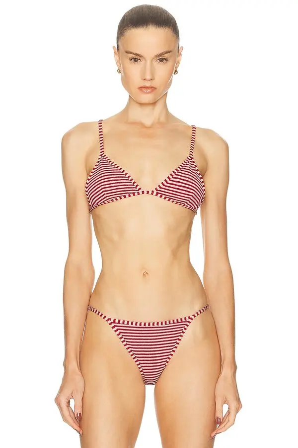 L'academie Harlow Top - Red & Pink Stripe