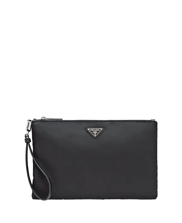 Prada Re-nylon And Saffiano Leather Pouch - Black