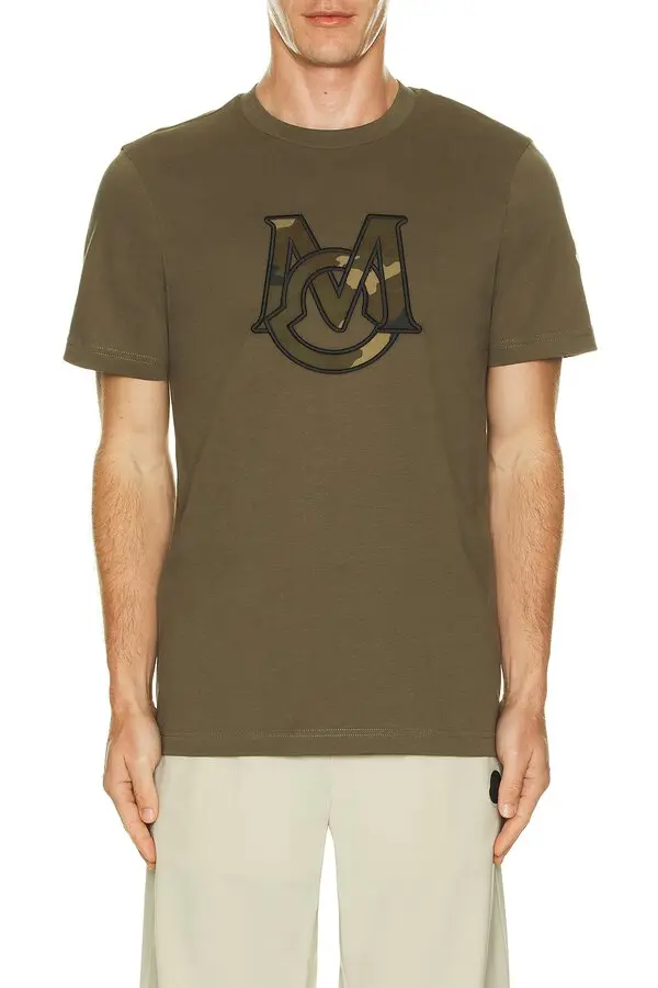 Moncler Short Sleeve Tee In Olive