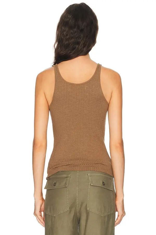 Enza Costa Military Rib Slim Tank Top