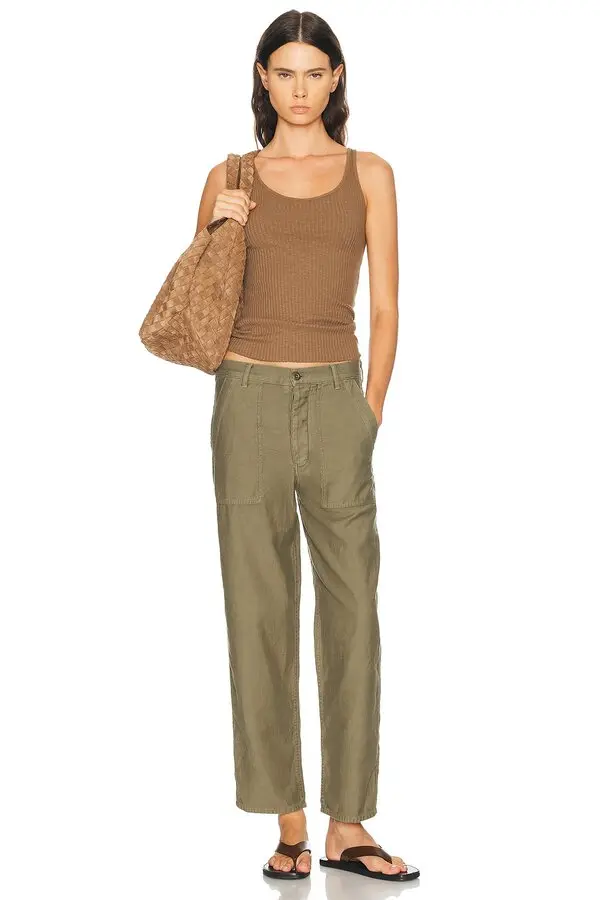 Enza Costa Military Rib Slim Tank Top