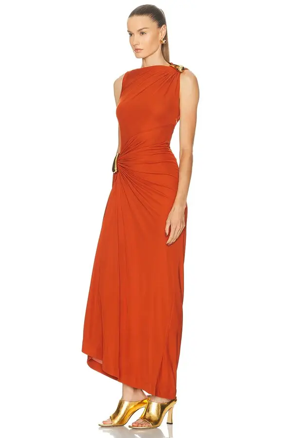 Bottega Veneta Sleeveless Jersey Draped Dress