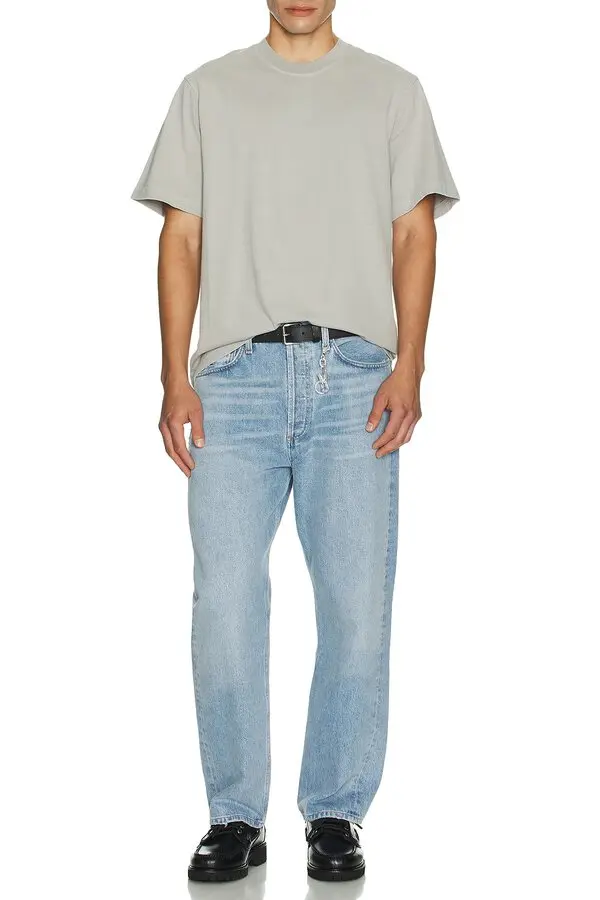 AGOLDE Asha Mock Neck Tee In Green - Reflect