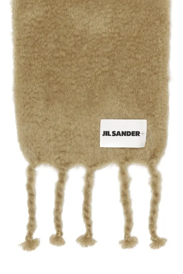 JIL SANDER Logo Plain Scarf - Beige