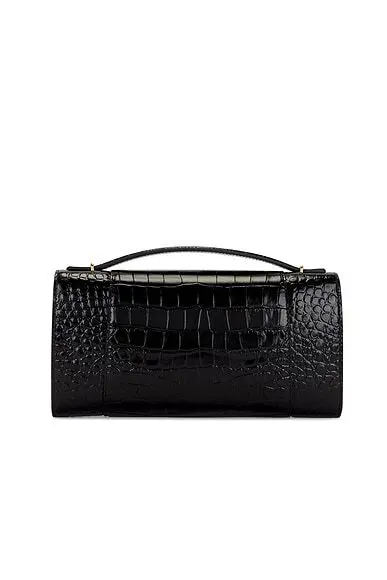 Balenciaga Hourglass Embossed Croc Pochette