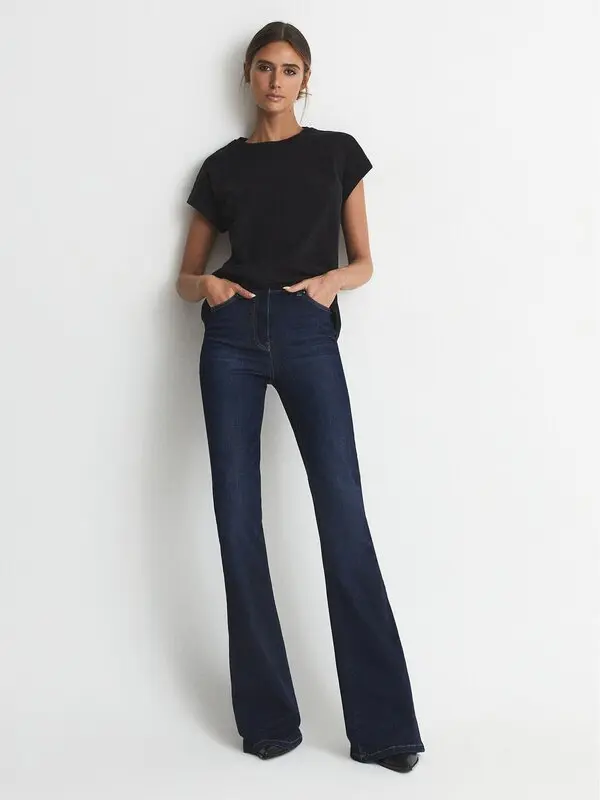 REISS Tereza Cotton-jersey T-shirt - Black