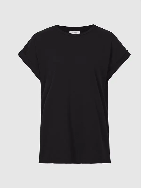 REISS Tereza Cotton-jersey T-shirt - Black