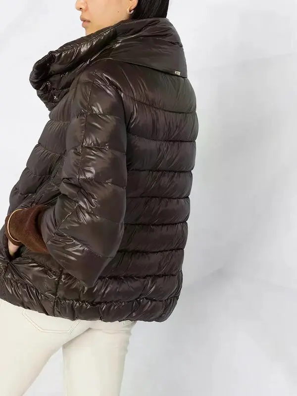 Herno Aminta High-neck Quilted Jacket - Brown