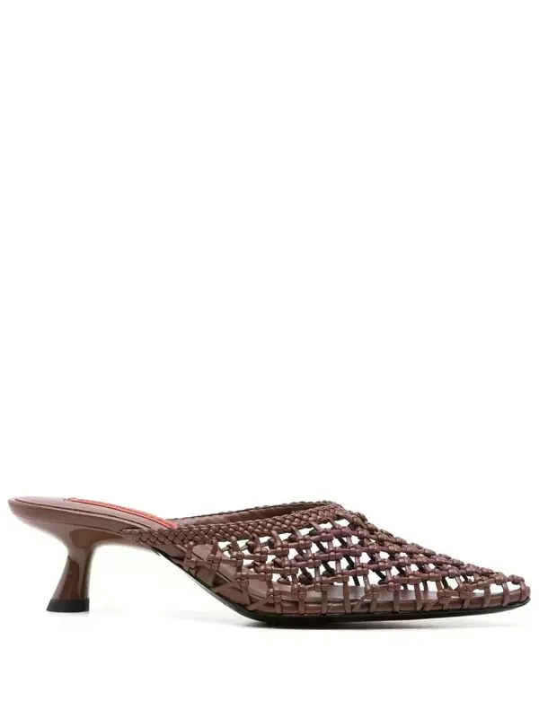 SIMONMILLER 60mm Knotted Gala Mules - Brown