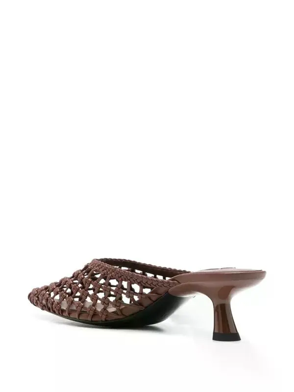 SIMONMILLER 60mm Knotted Gala Mules - Brown