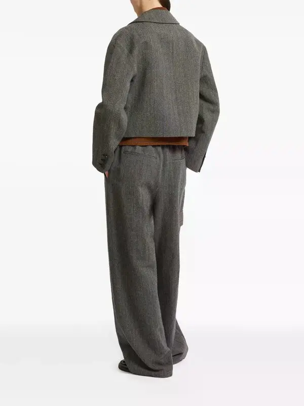 YVES SALOMON Notched Lapel Double-breasted Jacket