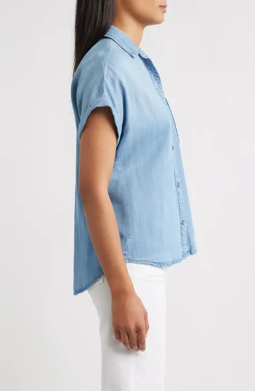 Bella Dahl Washed Chambray Short Sleeve Shirt