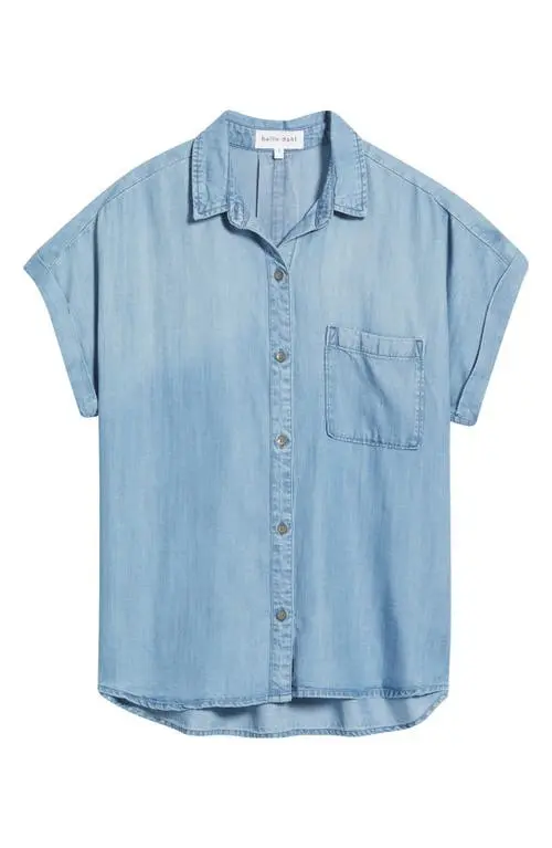 Bella Dahl Washed Chambray Short Sleeve Shirt