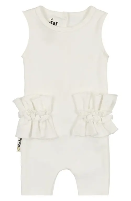 MANIÈRE Frilled Ruffle Waist Romper - White