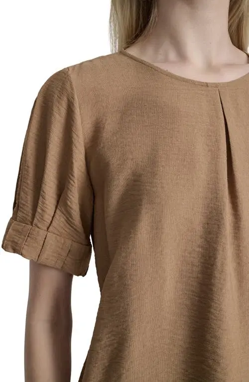 Dkny Crinkle Texture Short Sleeve Top