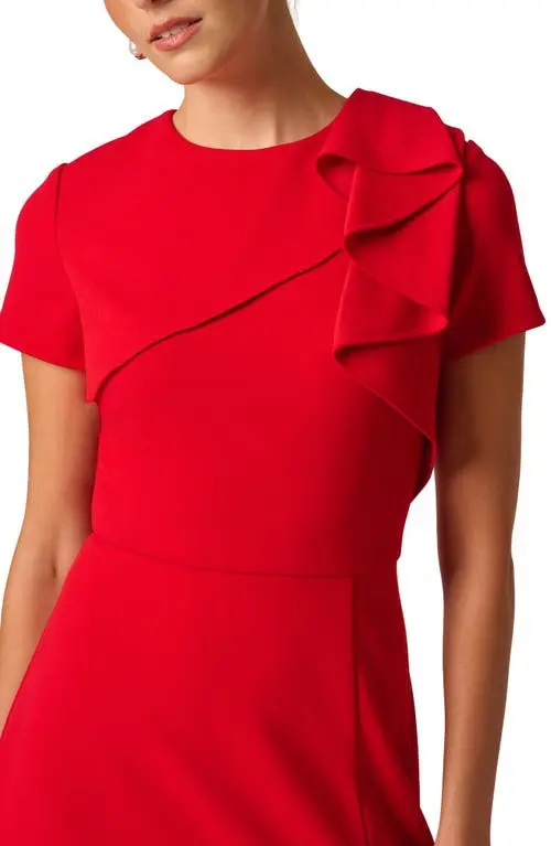 Adrianna Papell Ruffle Sheath Dress - Red