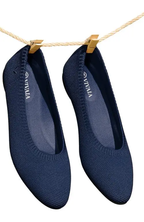 Vivaia Toe Ballet Flats - Navy