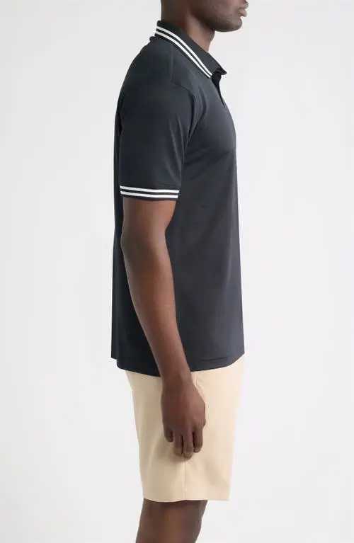 SWANNIES Thatcher Tipped Performance Polo - Black